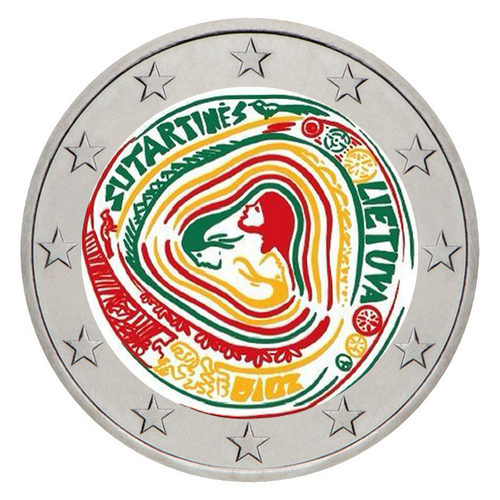 2019 Литва Договор 2 евро монета (цветна) - Florinus.bg