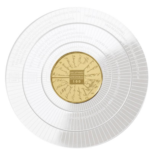 2018 Lithuania Independence act Signatories 50 € gold coin - Florinus.bg