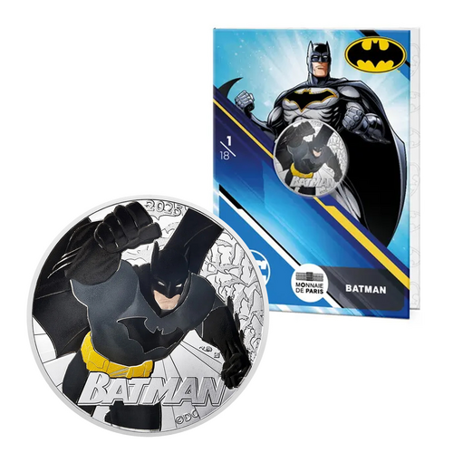 10 euro BATMAN 2025 French silver coin in BU card - FLORINUS