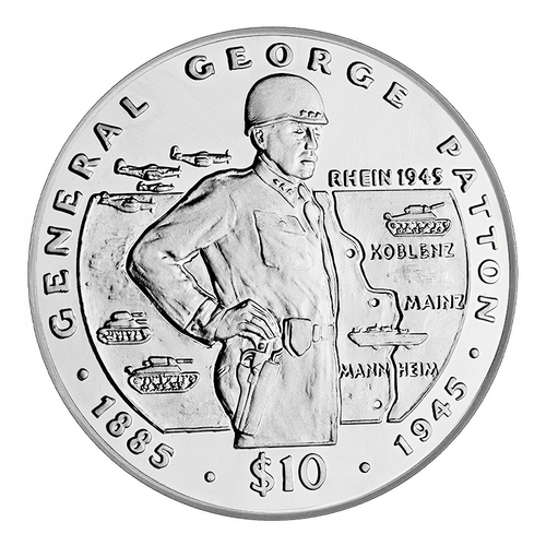 1995 Liberia General George Patton Silver Coin - FLORINUS