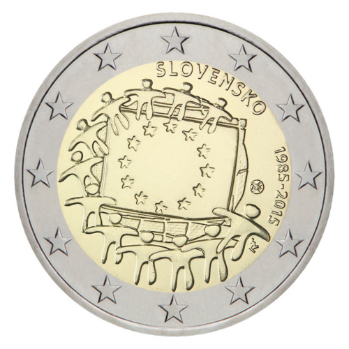 2015 Словакия Европейско знаме - монета от 2 евро - Florinus.bg