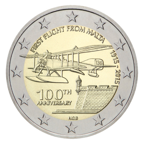 2015 Малта Монета от 2 евро Първи полет - Florinus.bg