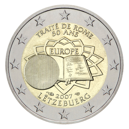 2007 Luxembourg Treaty of Rome (TOR) 2 euro coin - FLORINUS