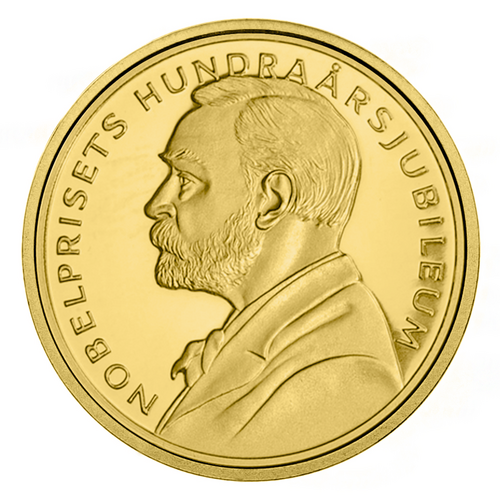 2001 Sweden Carl XIV Gustaf Nobel Prize gold coin - FLORINUS