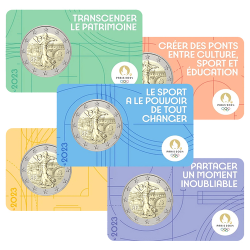 2023 Francija Parīzes 2024. gada olimpiskās spēles 2 eiro BU monēta - FLORINUS