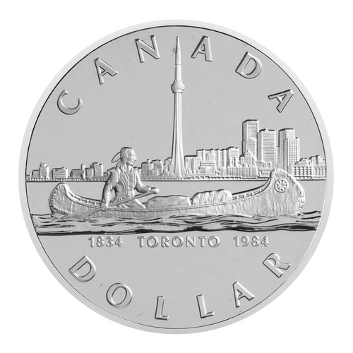 1984 Toronto Canada Elizabeth II 1 Dollar Silver Coin - Florinus.bg