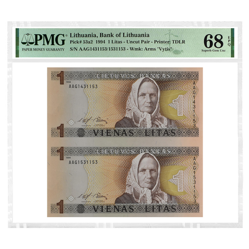 10 Litas banknote (brilliant state) - Florinus.lt - Florinus.bg