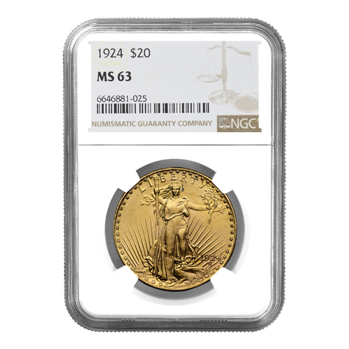 $20 Saint Gaudens/Double Eagle US Gold Coin MS 63 1924 - Florinus.bg