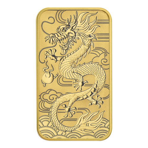 1 oz. Dragon 2018 Australia rectangular gold coin! - Florinus.bg