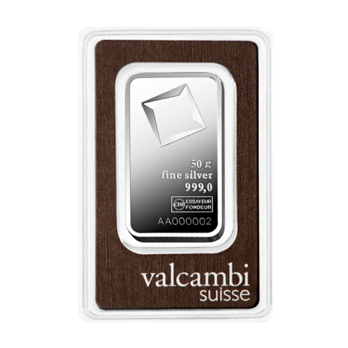 50 гр. Сребърно кюлче Valcambi - FLORINUS