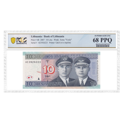 10 Litas banknote (brilliant state) - Florinus.lt - FLORINUS
