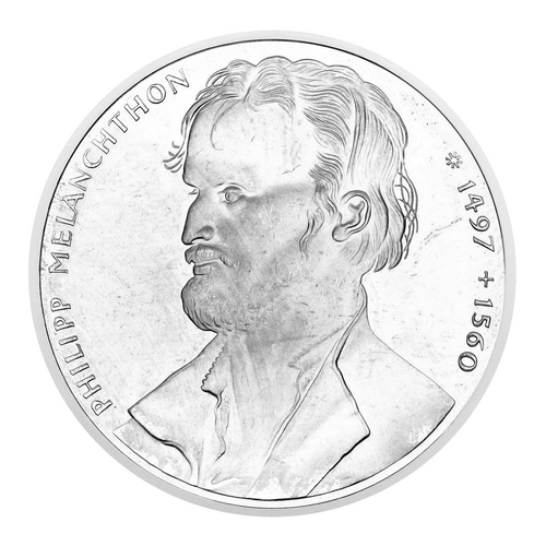 10 марки Филип Меланхтон 1997 Германия сребърна монета - Florinus.bg