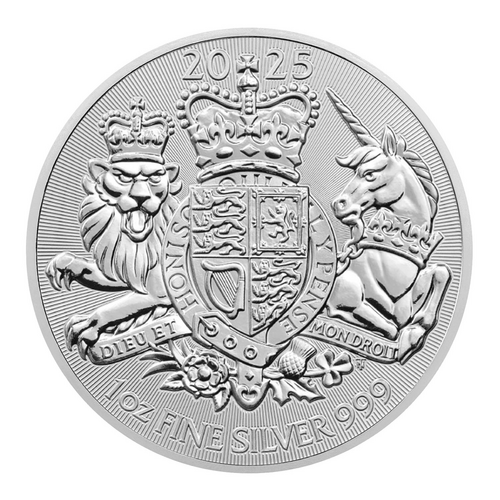 1 oz Кралски герб 2025 Великобритания Сребърна монета - FLORINUS