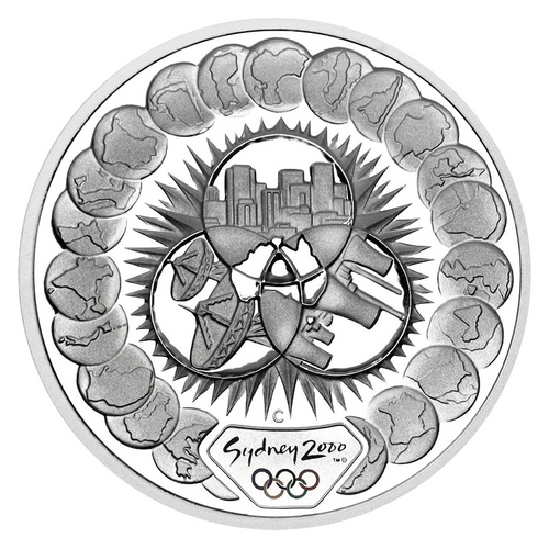 2000 Sydney Olympics Reaching the World 1 Australia Silver Coin! - Florinus.bg