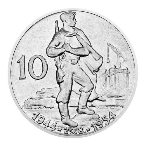 1954 Czechoslovakia Uprising 10 Korun Silver Coin - Florinus.bg