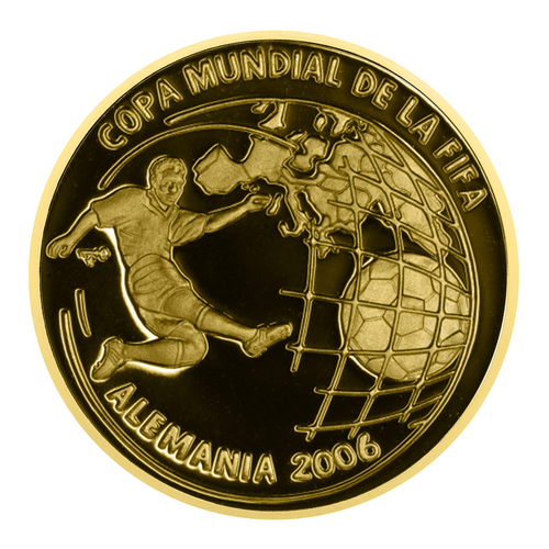 25 Pesos FIFA World Cup Cuba 2004 Gold Coin! - Florinus.bg