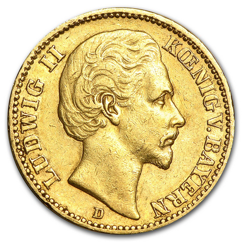 20 Mark Ludwig II (1872-1873) Gold Coin Bavaria German Empire - FLORINUS