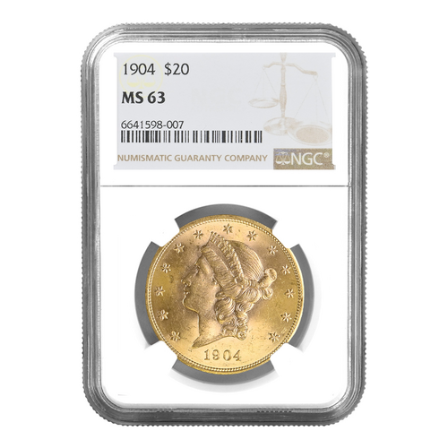 20 dollars Liberty Head/Double Eagle US gold coin MS 63 1904 (NGC certified) - Florinus.bg