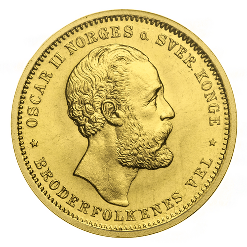 20 kroner Oscar II 1874-1875 Norway gold coin - Florinus.bg
